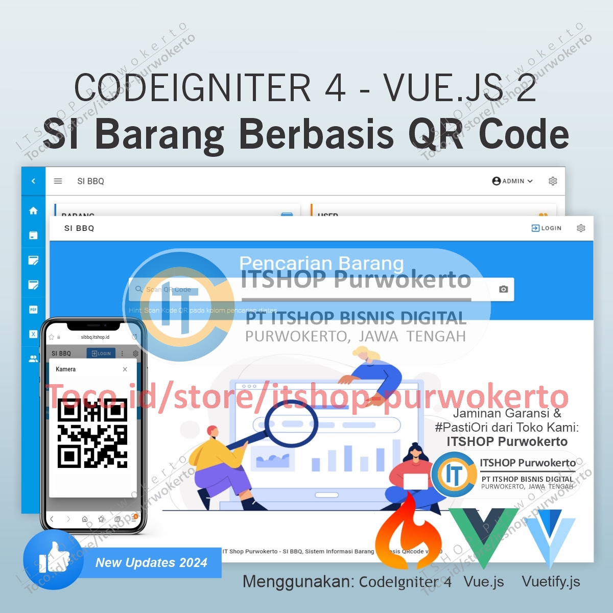 Jual Source Code Web Sistem Informasi Barang Berbasis QR Cod